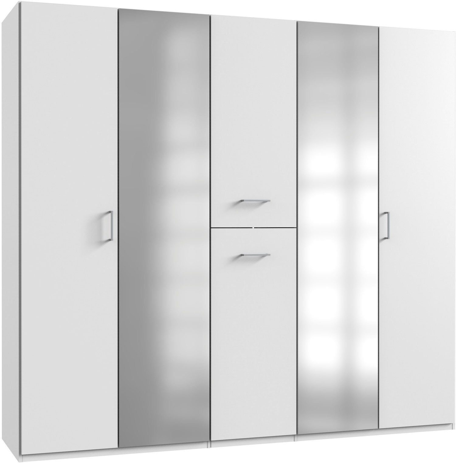 Wimex Kleiderschrank Lima 1 St 225x58x208cm Weiß 4 Türig Mit Spiegel
