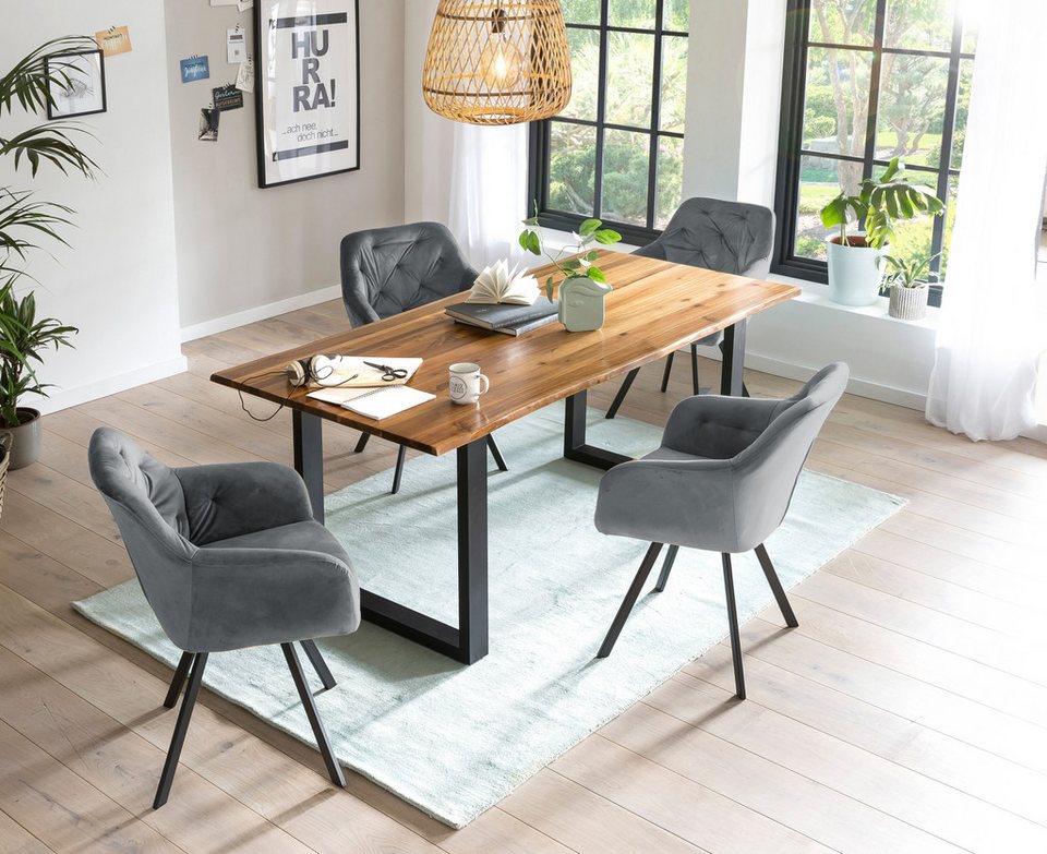 Salesfever Essgruppe Set 5 Tlg Stühle Mit 360° Drehplatte Unter