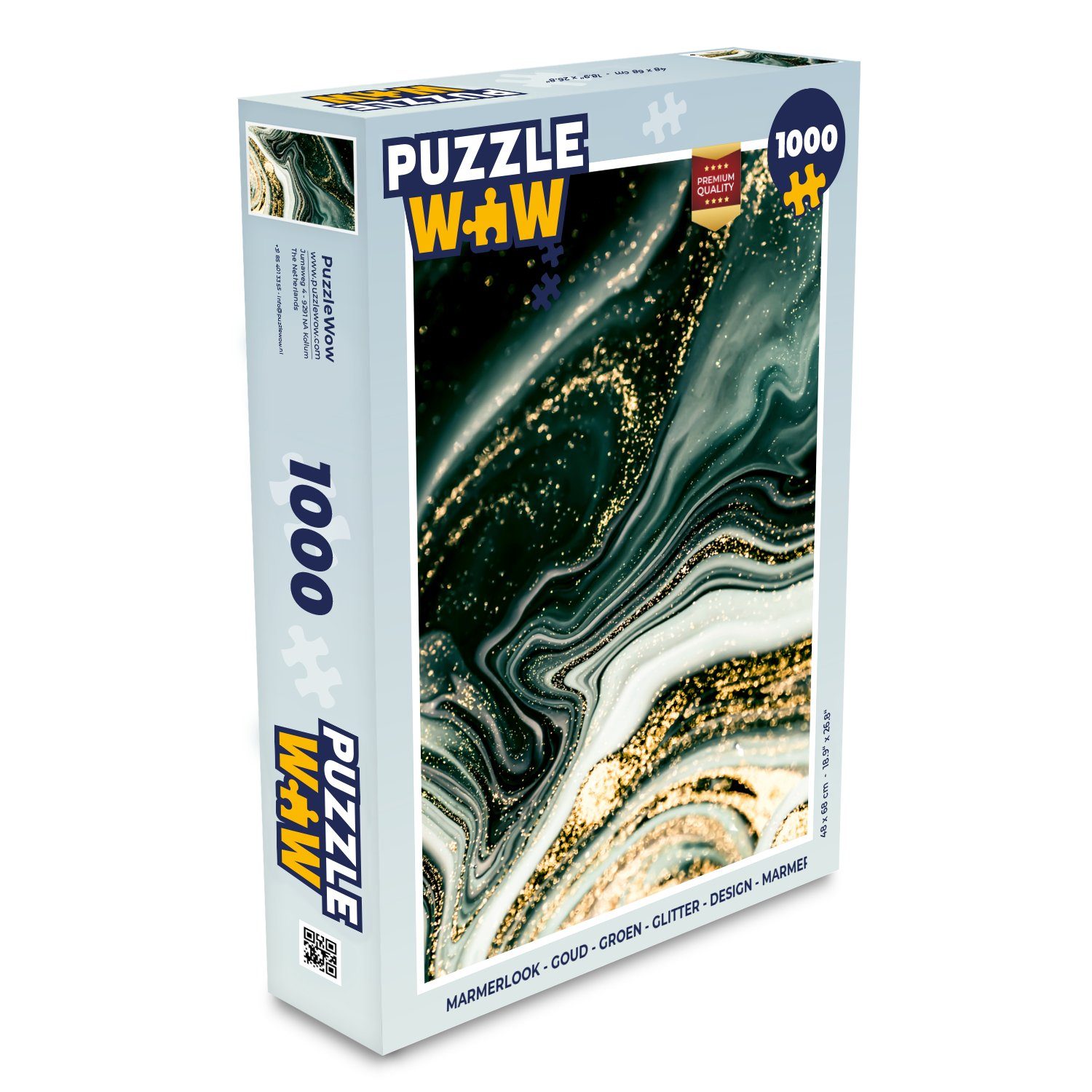 Muchowow Puzzle Marmoroptik Gold Grün Glitter Design Marmor