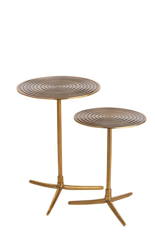 Gilde Dekoobjekt 2er Set Beistelltische Kreise Aluminium In Gold