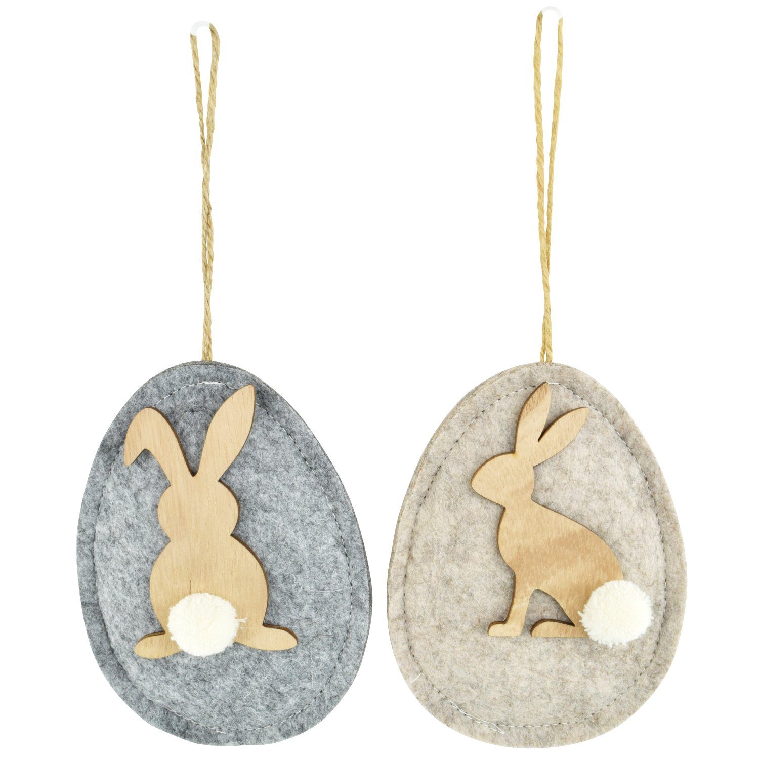 Macosa Home Osterfigur Osterhase Filz Osterdeko hängend Fensterdeko beige (2 St., 2er Set ...