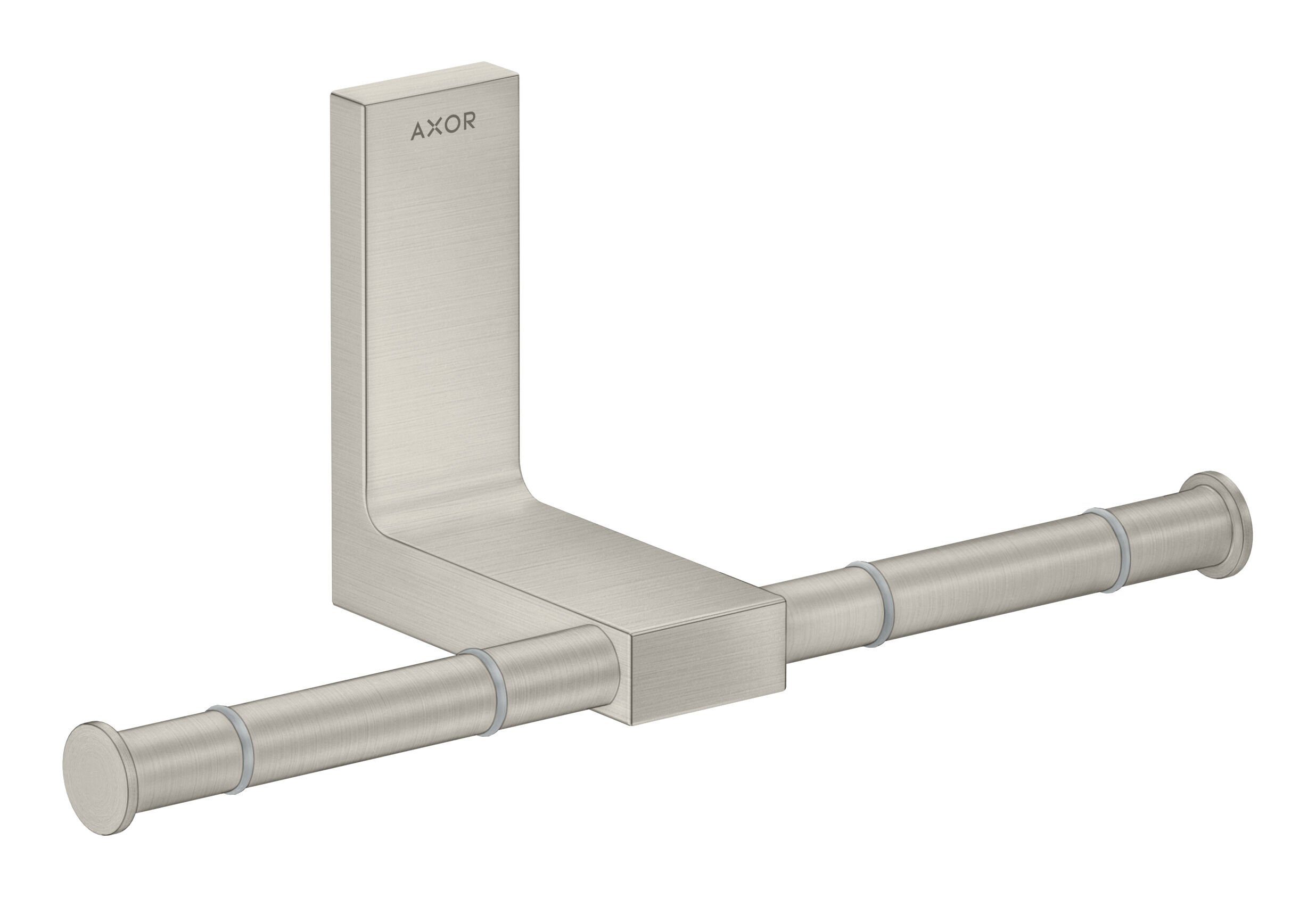 hansgrohe Toilettenpapierhalter Axor, Universal Rectangular doppelt - Edelstahl Optic, Für 2 ...