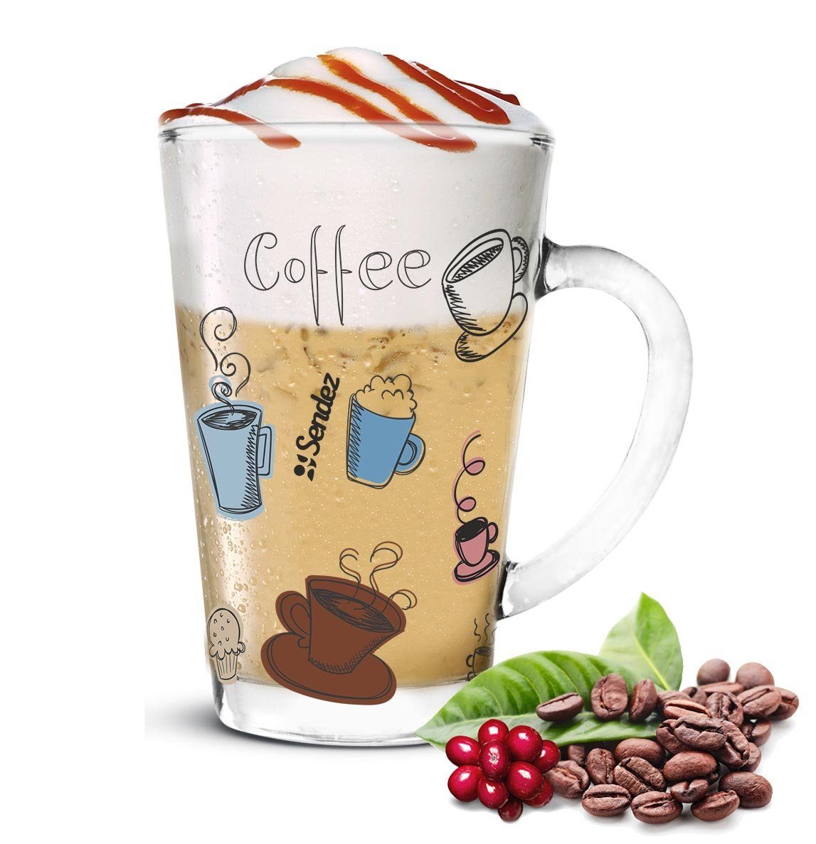 Sendez Latte Macchiato Glas 6 Latte Macchiato Gläser 300ml Kaffeegläser