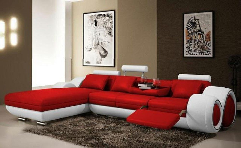 JVmoebel Ecksofa Ecksofa Ledercouch Polstersitz für das Wohnzimmer ...