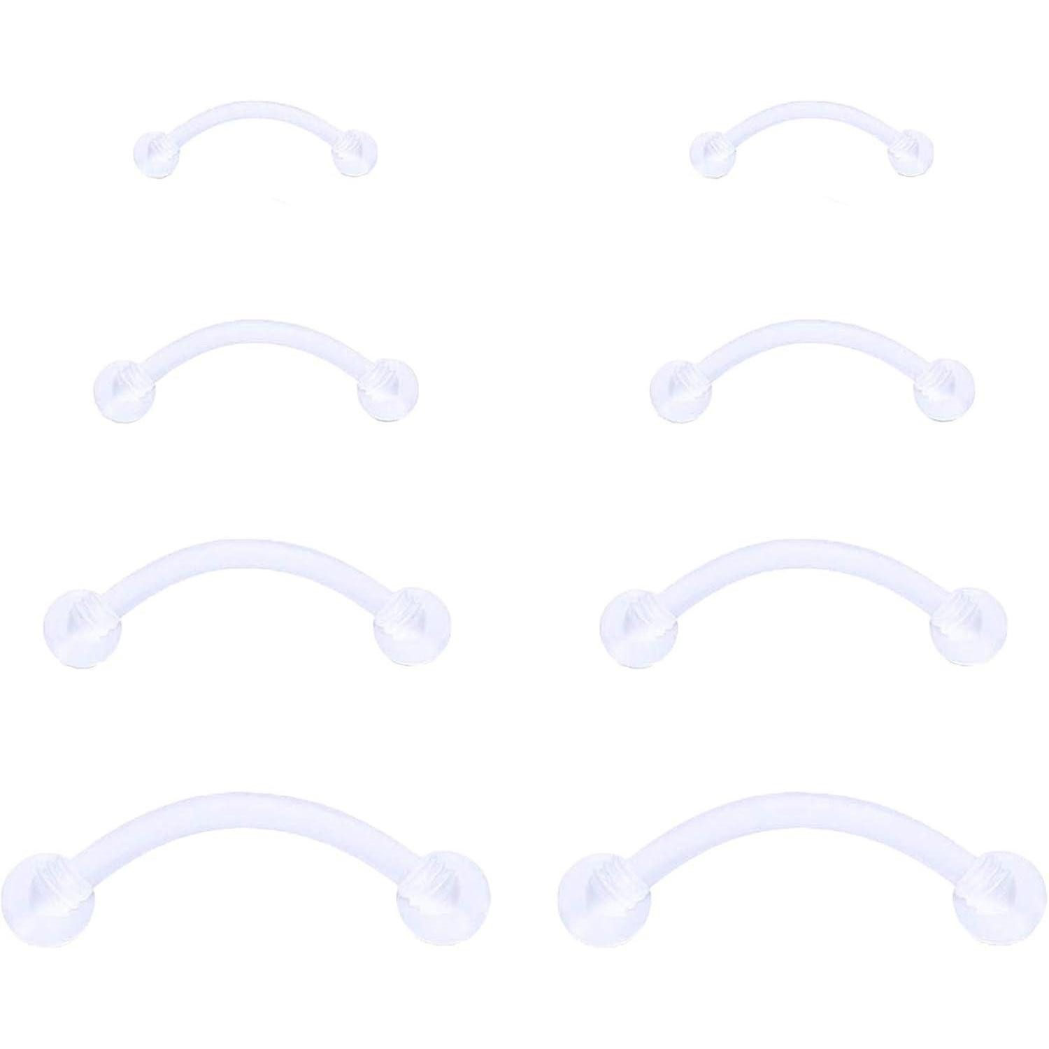 Gojewen Augenbrauenpiercing 8er Plastic Curved Barbell Piercing Lip ...