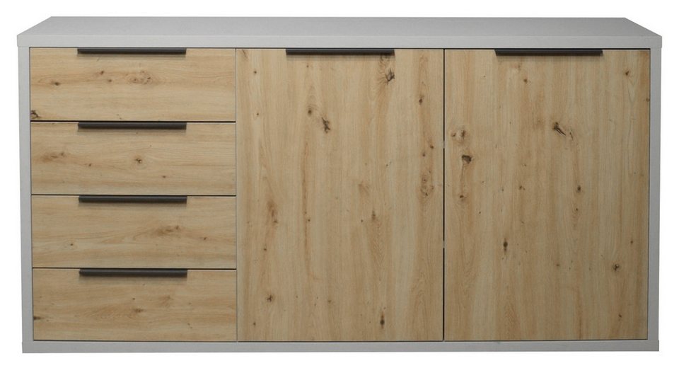 Freiraum Sideboard Clyde In Kreidegrau Matt Lack Asteiche