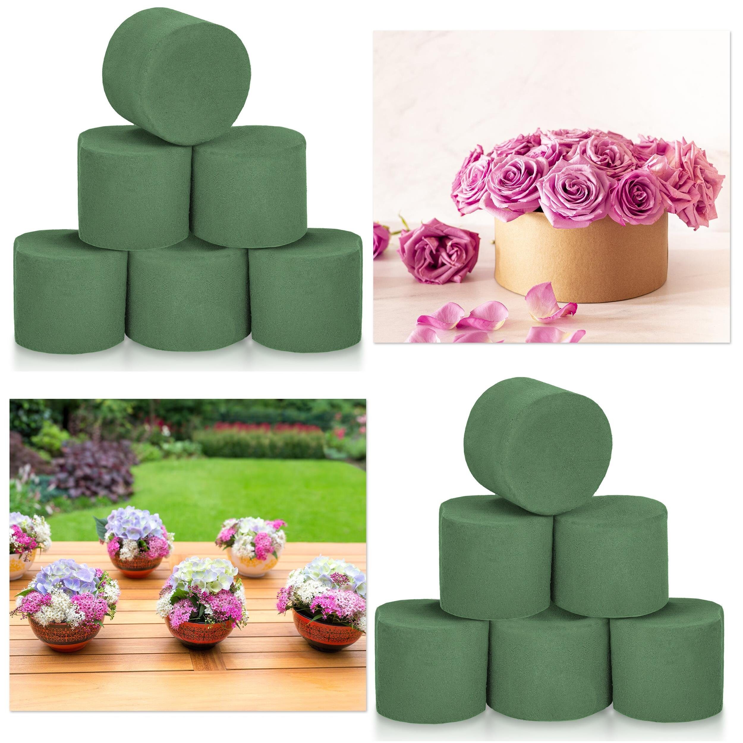 Oramics Bastelmoos Steckschaum Set 12x Steckschwamm, Steckmoos, Steckmasse - rund 8x5cm, (ideal ...