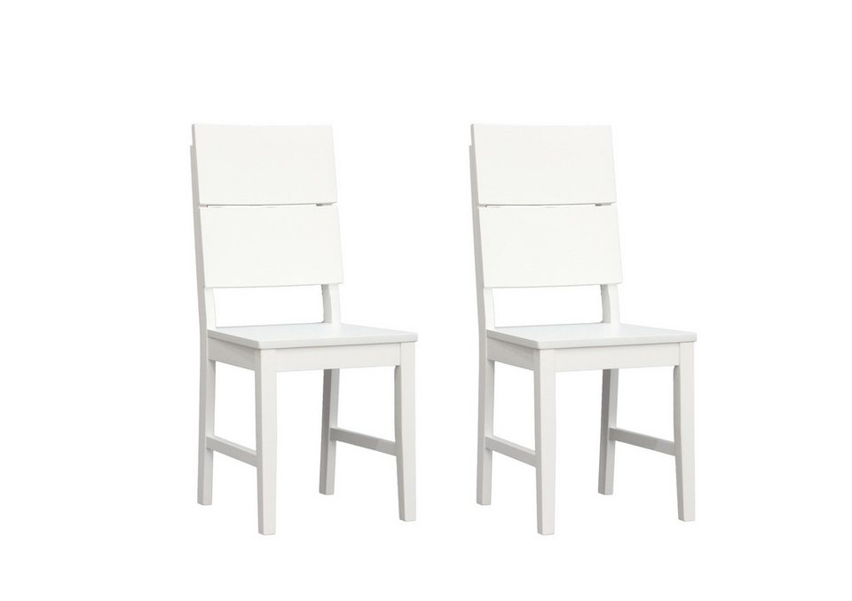 Woodroom Holzstuhl Kota 2er Set Hevea Massiv Lackiert Stuhl