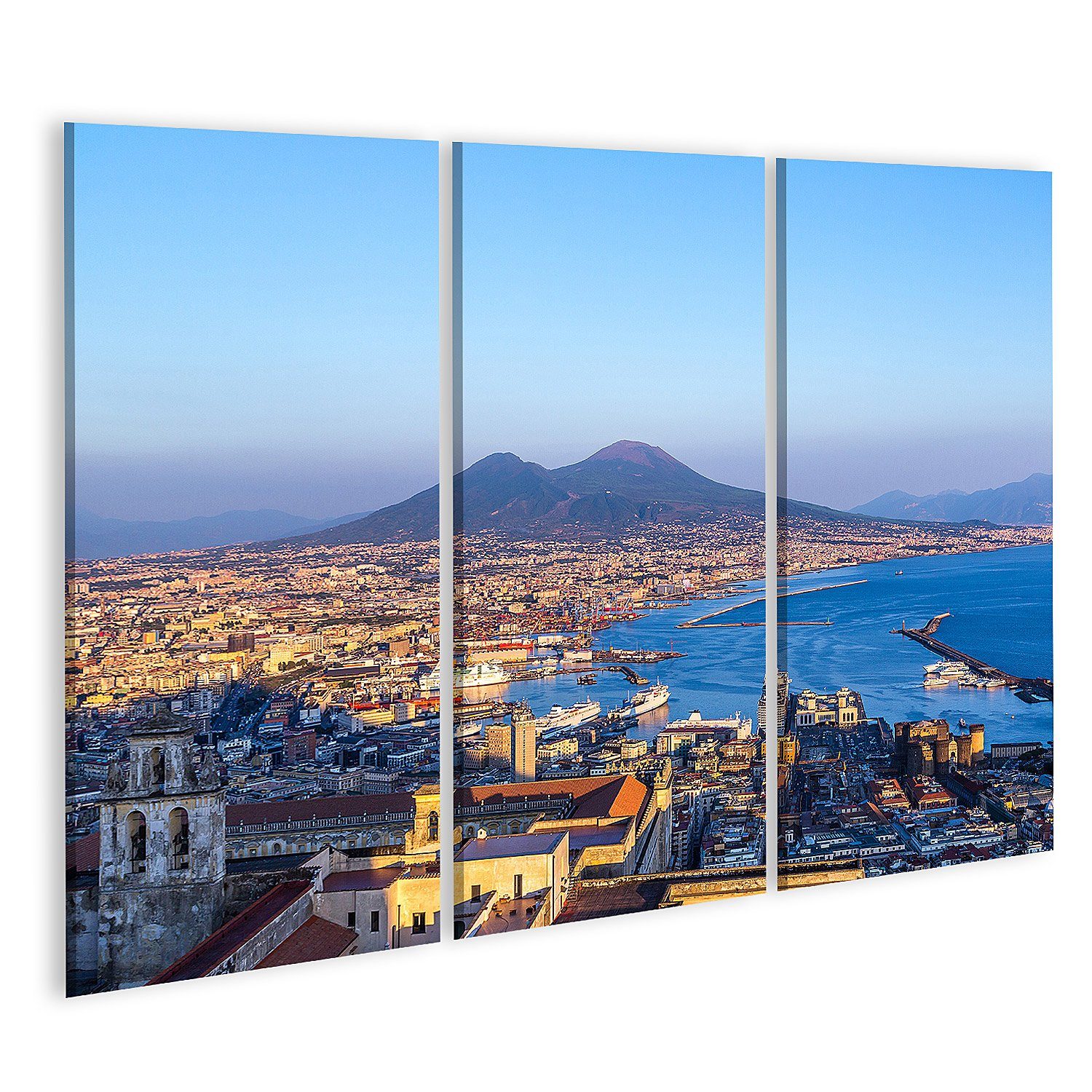 ᐅ islandburner Leinwandbild Bild auf Leinwand Napoli Neapel und der Vesuv im Hintergrund bei ...