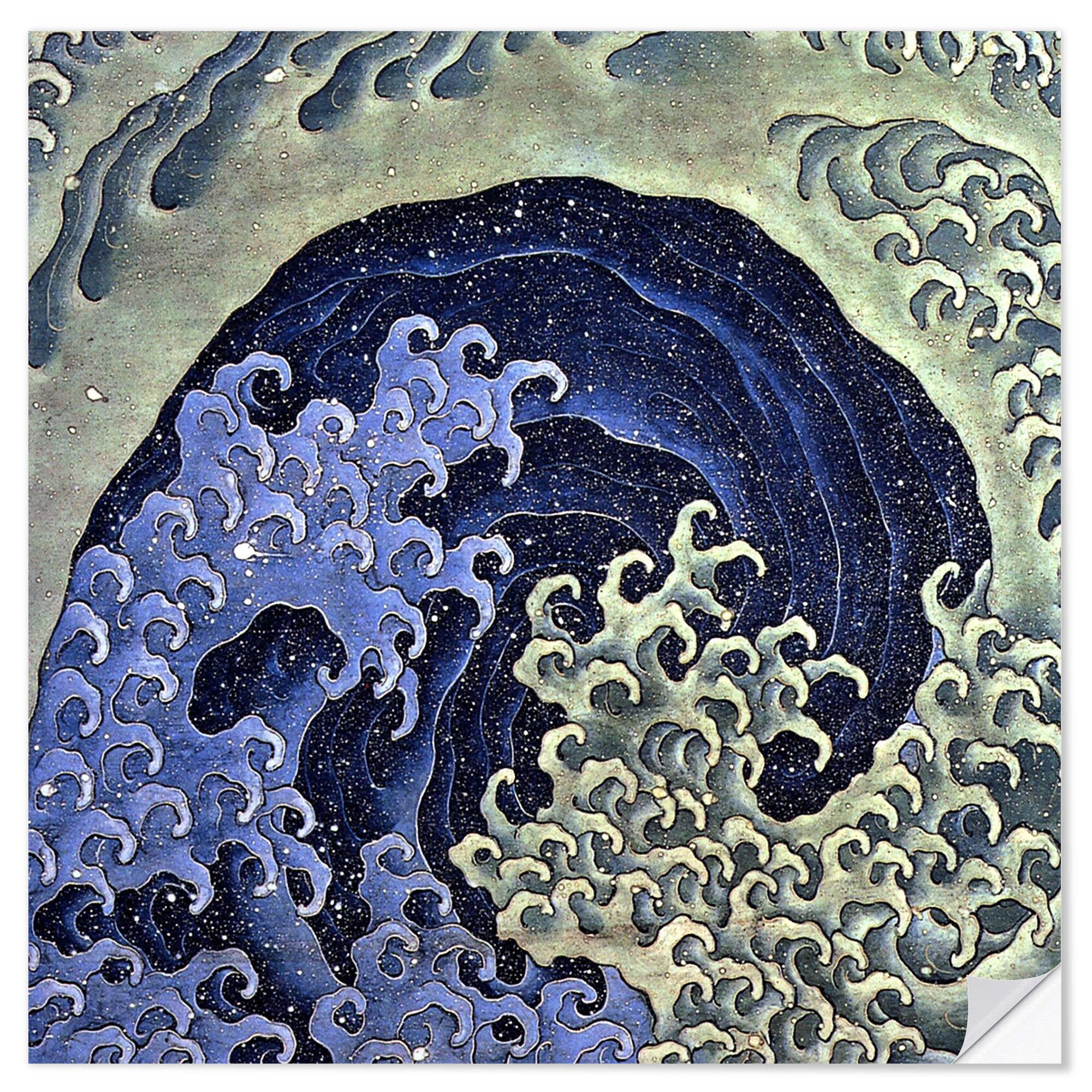 Posterlounge Wandfolie Katsushika Hokusai Weibliche Welle Badezimmer