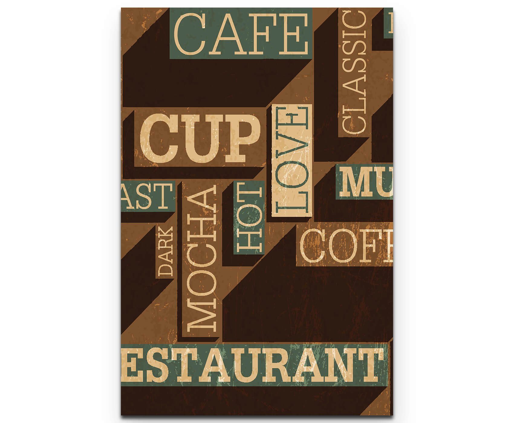 Sinus Art Leinwandbild Illustration Kaffeeliebe Leinwandbild