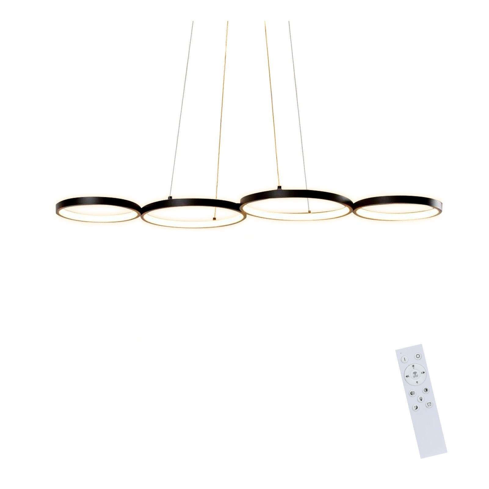 ZMH LED Pendelleuchte Wohnzimmer Modern 4 Flammig Hängelampe Dimmbar ...