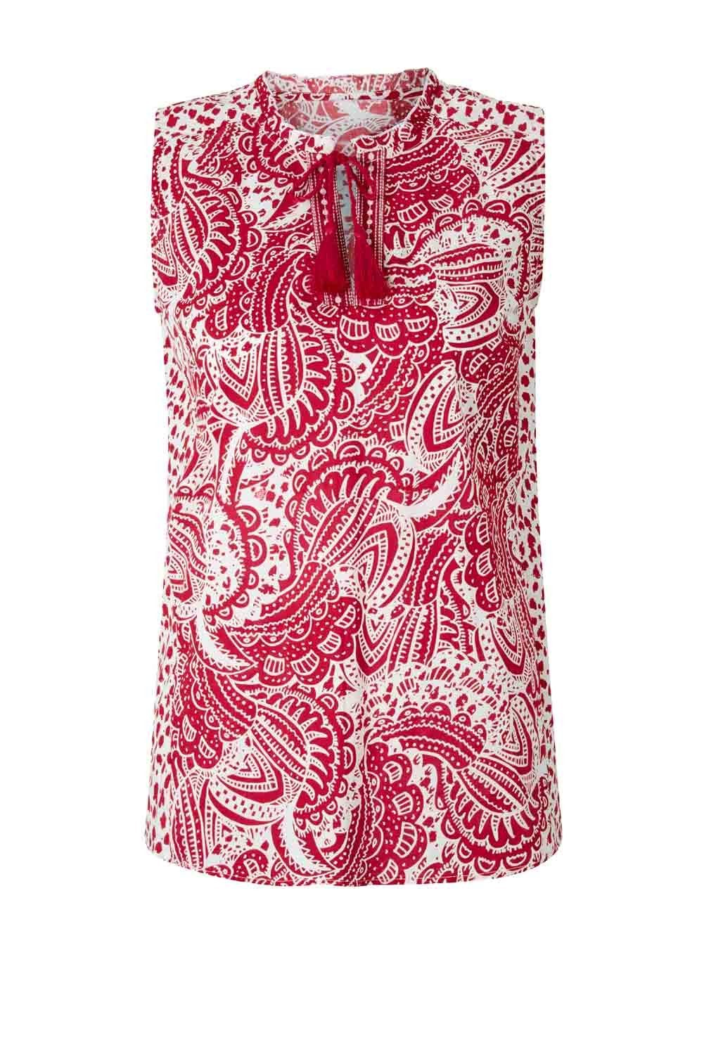 Heine T Shirt Linea Tesini Damen Designer Drucktop Rot Weiß