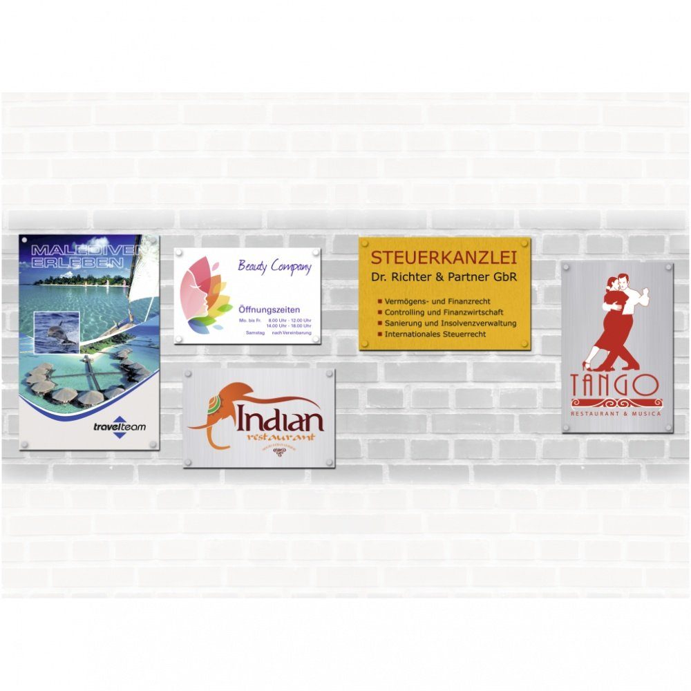 König Werbeanlagen Hinweisschild Firmen- und Werbeschilder aus Aluverbund