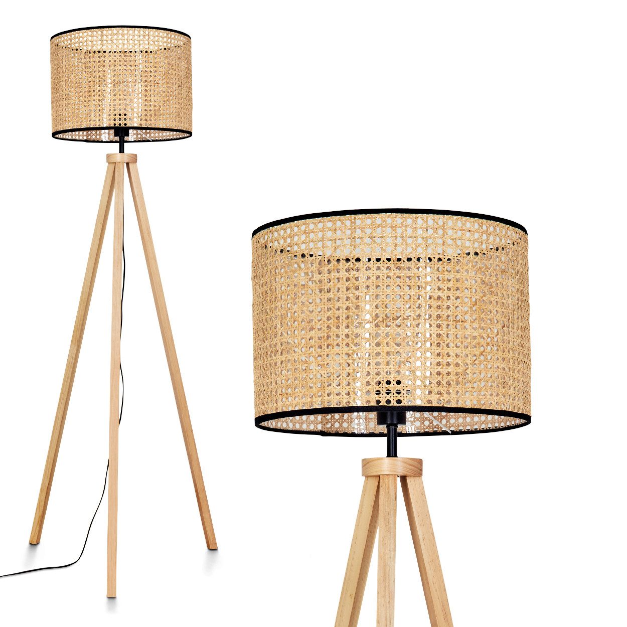 Hofstein Stehlampe Stehlampe Aus Holzwiener Geflechtrattan In