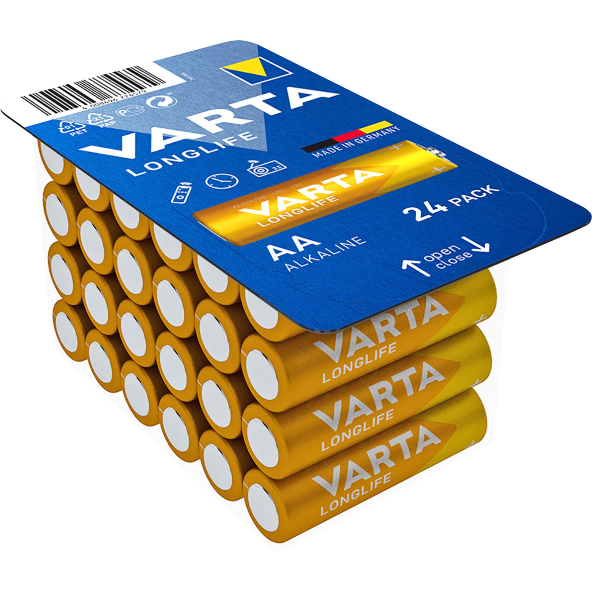 VARTA Longlife Batterie, Typ: AA (Mignon)