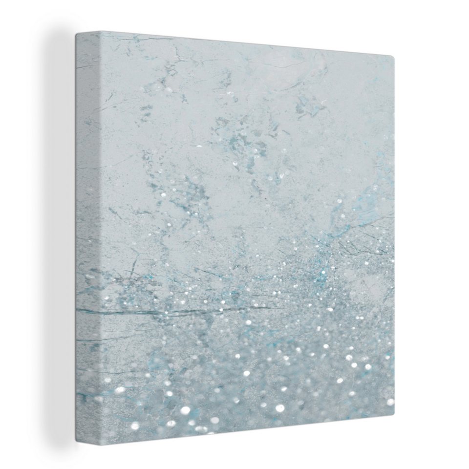 Onemillioncanvasses® Leinwandbild Marmor Blau Glitter 1 St