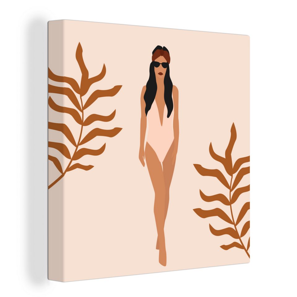 Onemillioncanvasses® Leinwandbild Sommer Badeanzug Blätter 1 St
