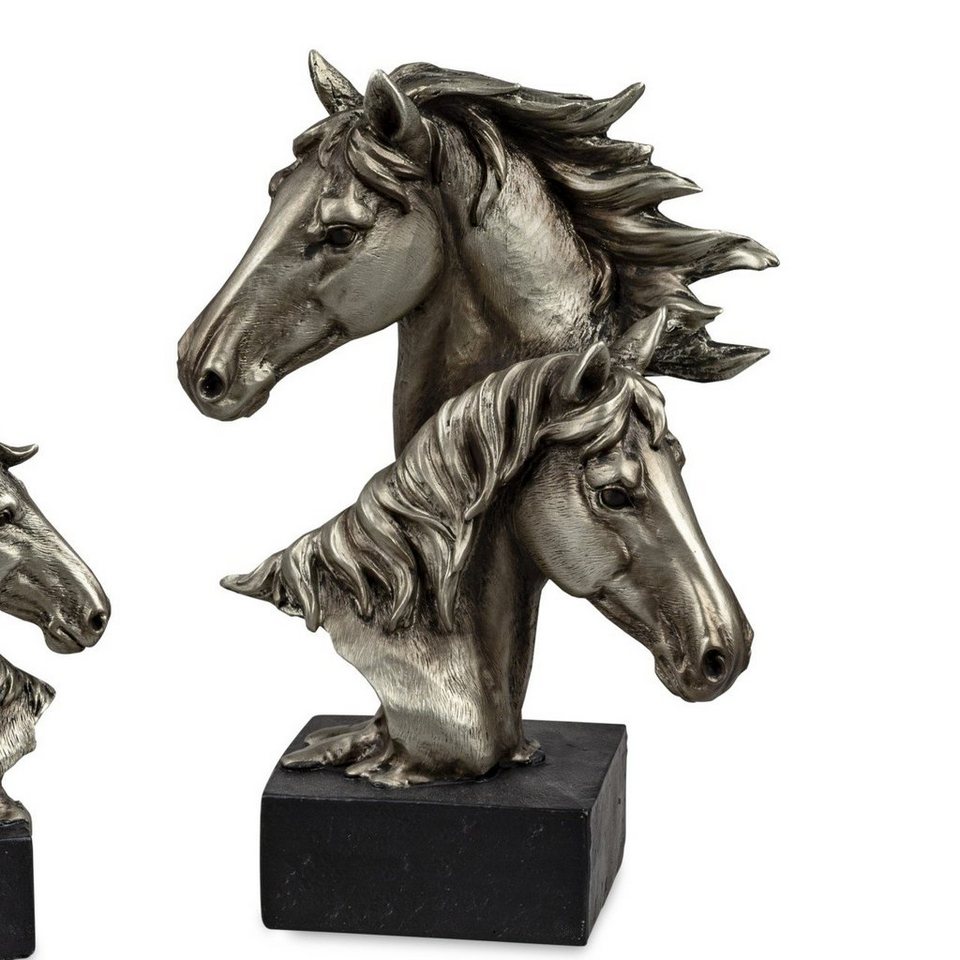 Formano Dekoobjekt Pferde Silber B16cm H23cm Kunststein