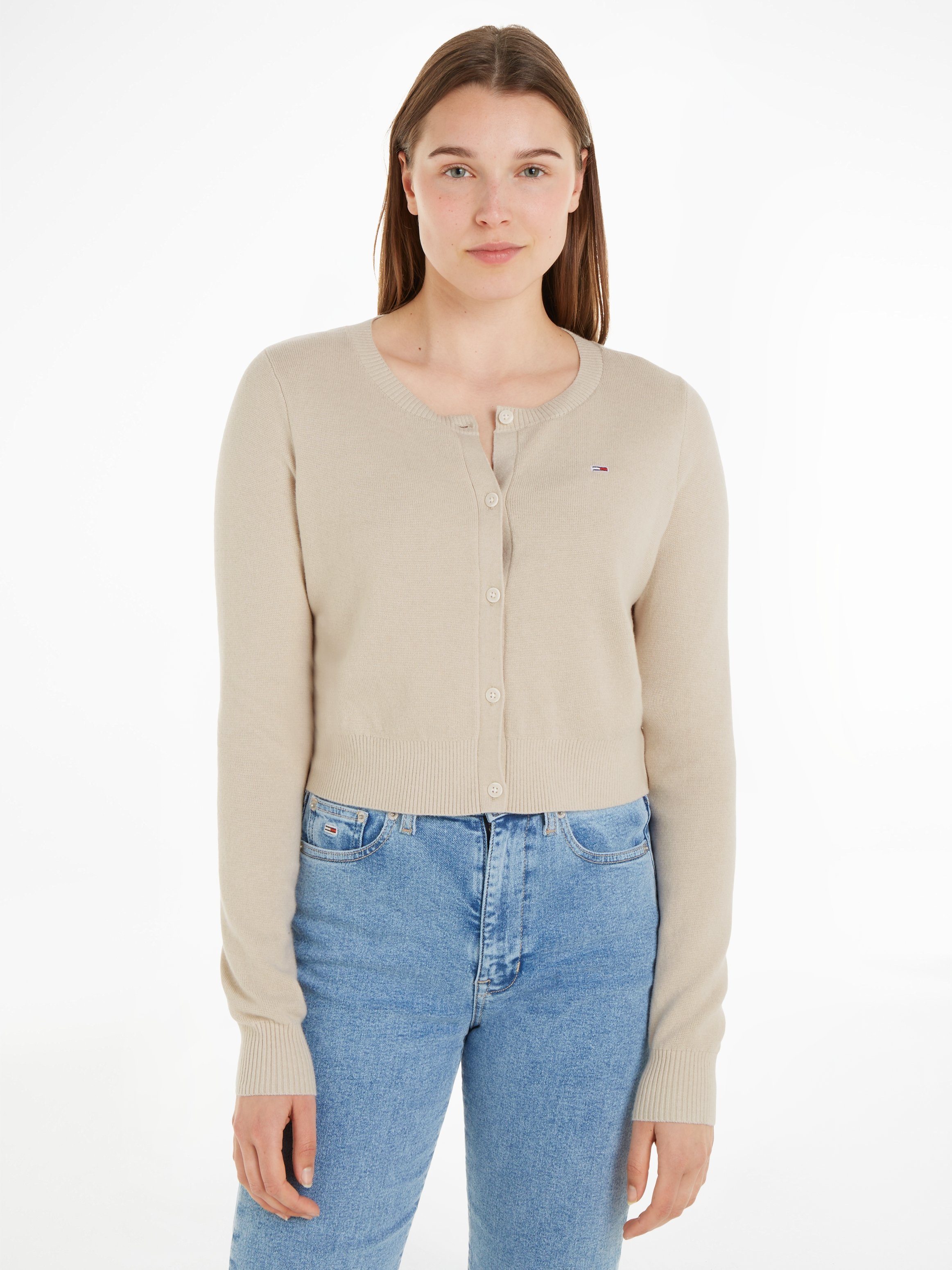 Tommy Jeans Strickjacke Tjw Crp Essential Cardigan Mit Logostickerei