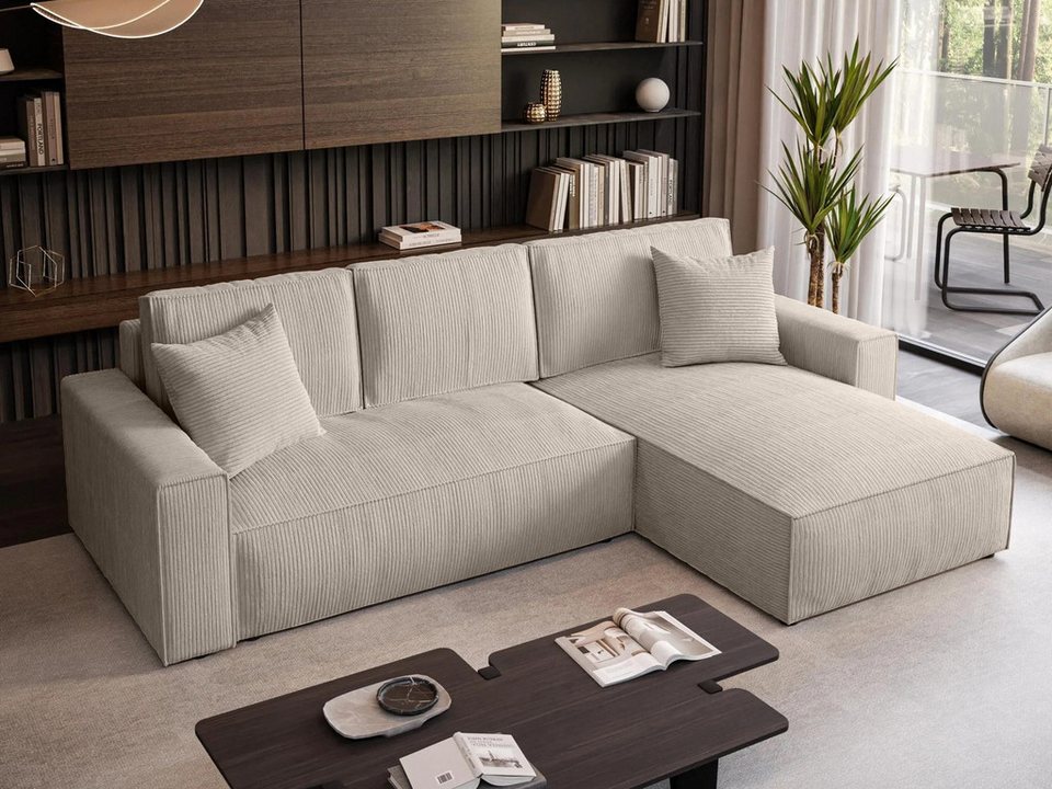 Beautysofa Ecksofa Mit Schlaffunktion Und Bettkasten Parys L