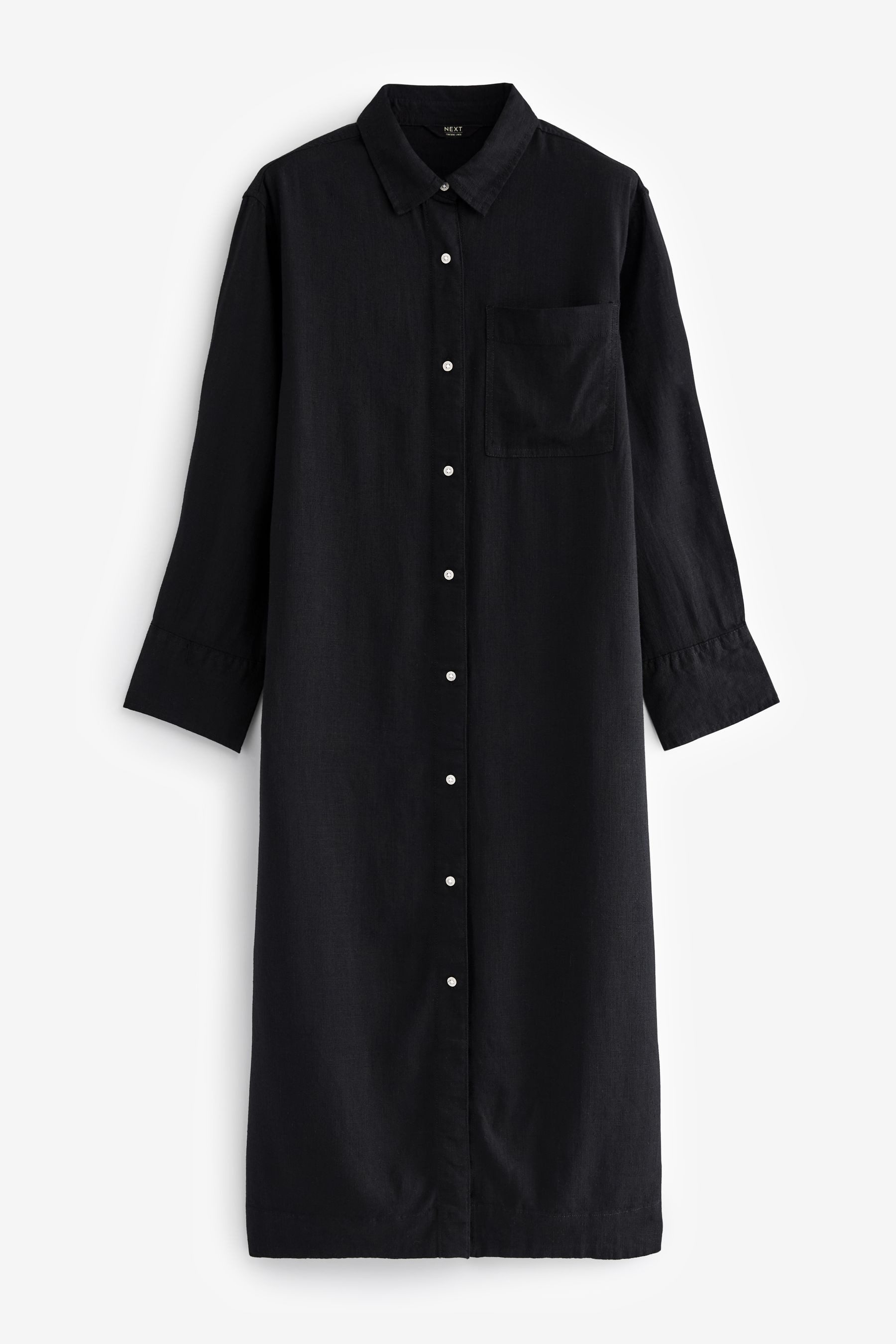 Next Midikleid Midi Hemdkleid Mit Leinen Kurzgröße 1 Tlg