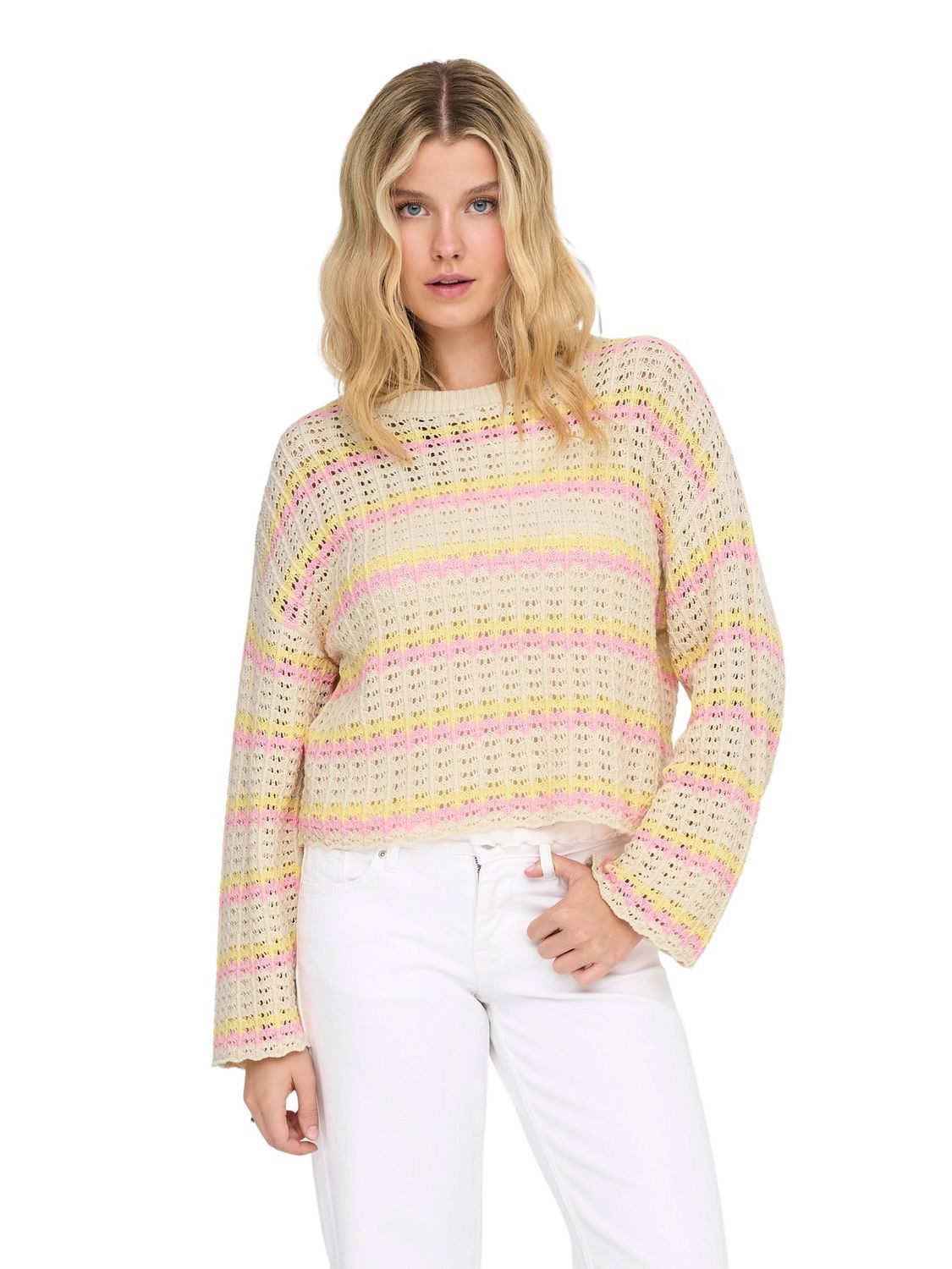 ONLY Strickpullover ONLASA LS O-NECK KNT aus weichem Strick-Style