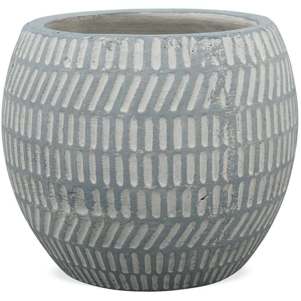 Matches21 Home And Hobby Blumentopf Pflanztopf Keramik Muster Rund Grau Ø