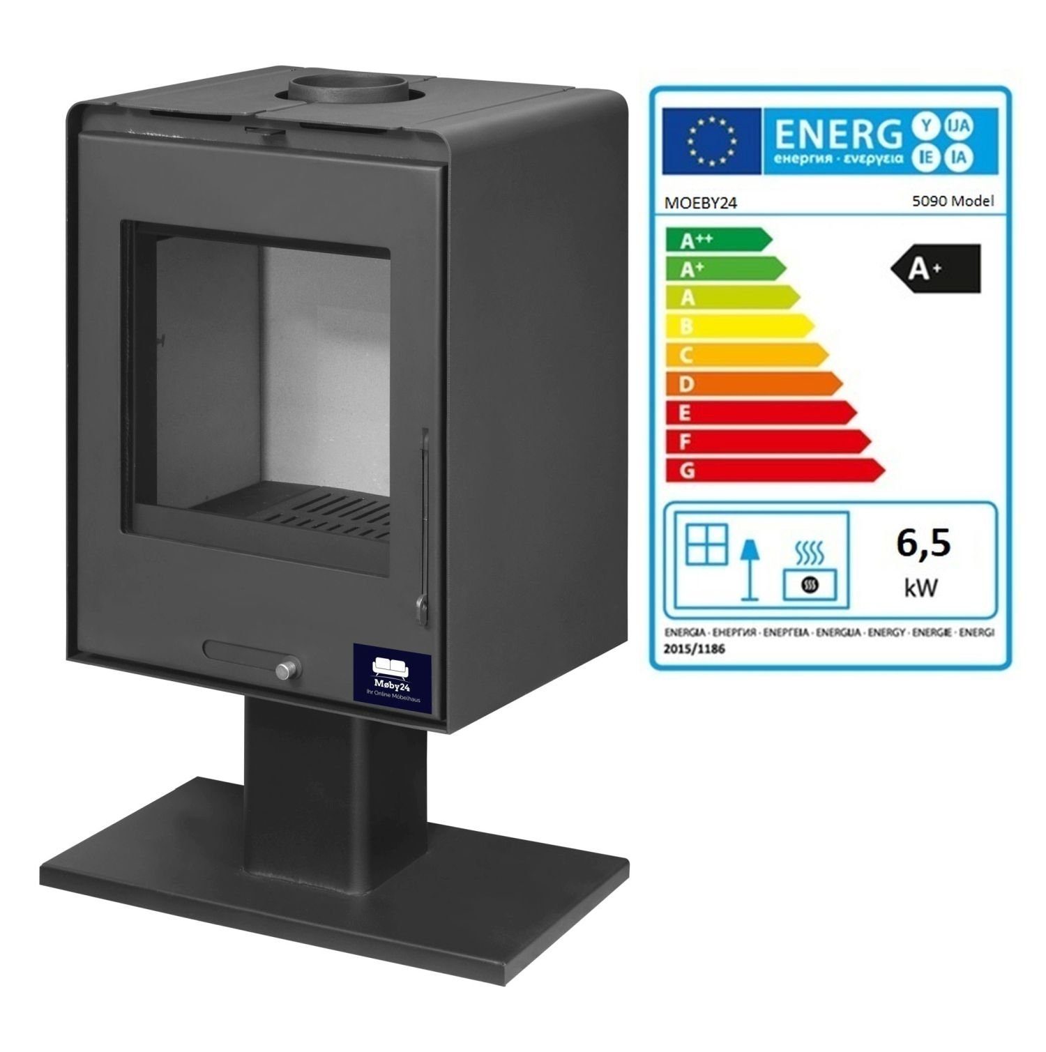 moeby24 Kaminofen »Design-Kaminofen Klassik Kamin Ofen Kaminofen EcoDesign 6,5kW EEK A+ 130mm ...