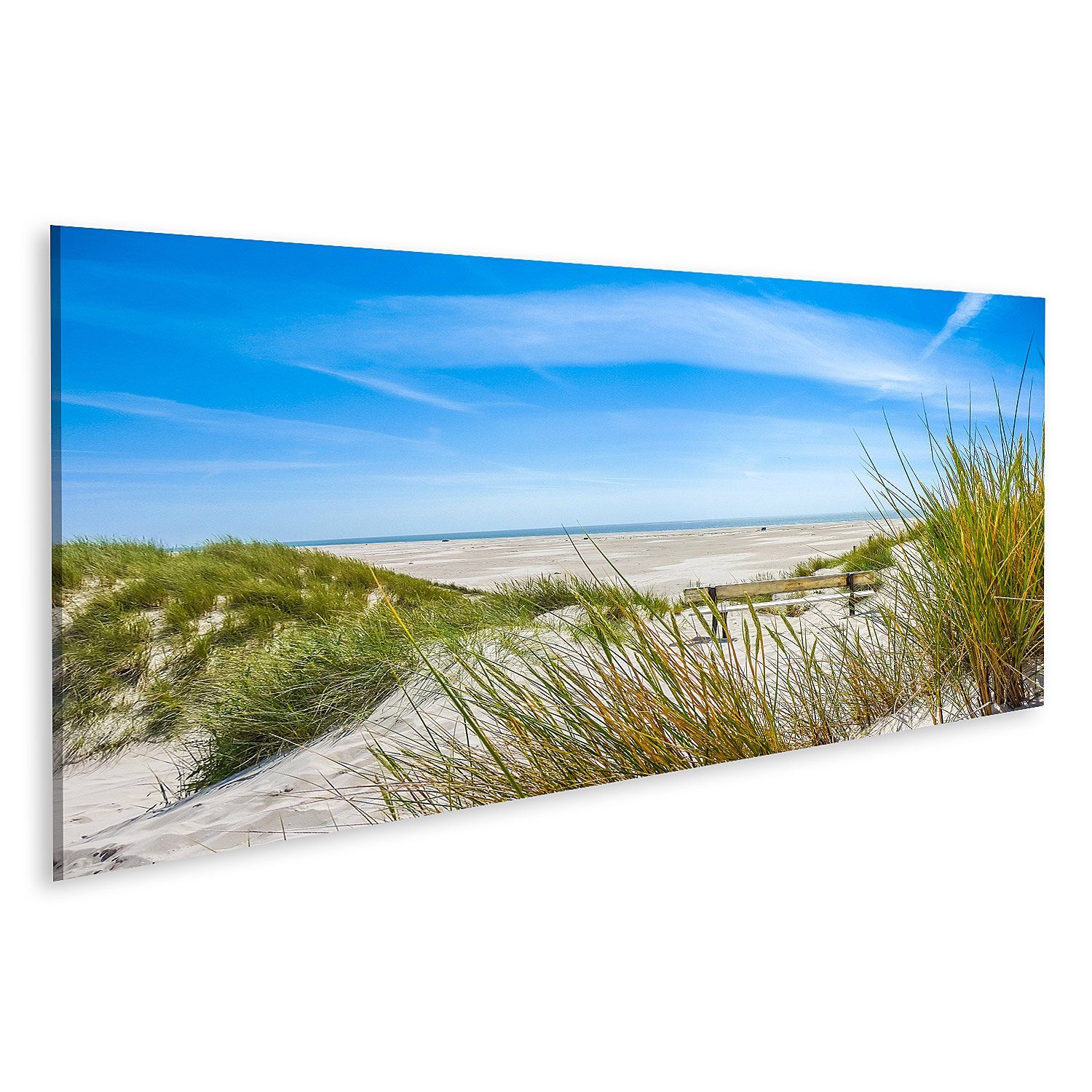 islandburner Leinwandbild »Bild auf Leinwand Schöne Dünenlandschaft Und Langer Strand Auf Der ...