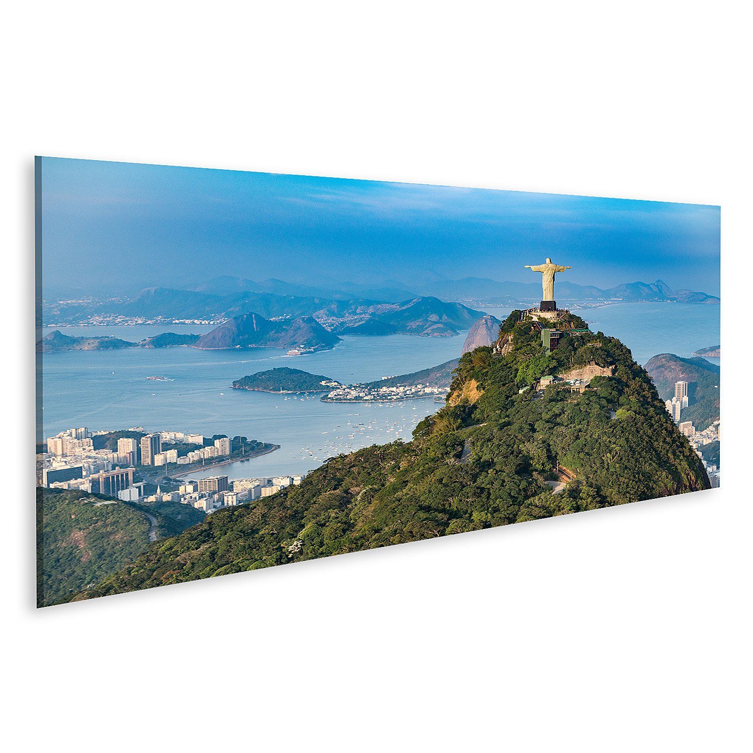 islandburner Leinwandbild Bild auf Leinwand Luftaufnahme von Rio De Janeiro Corcovado Berg mit S