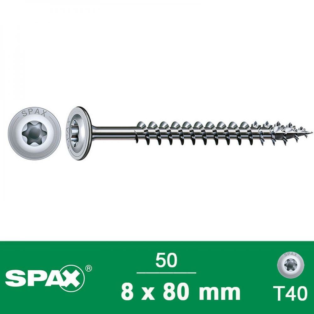 SPAX Spanplattenschraube SPAX Tellerkopf HI.Force Wirox 8x80 mm, 50 St/Box