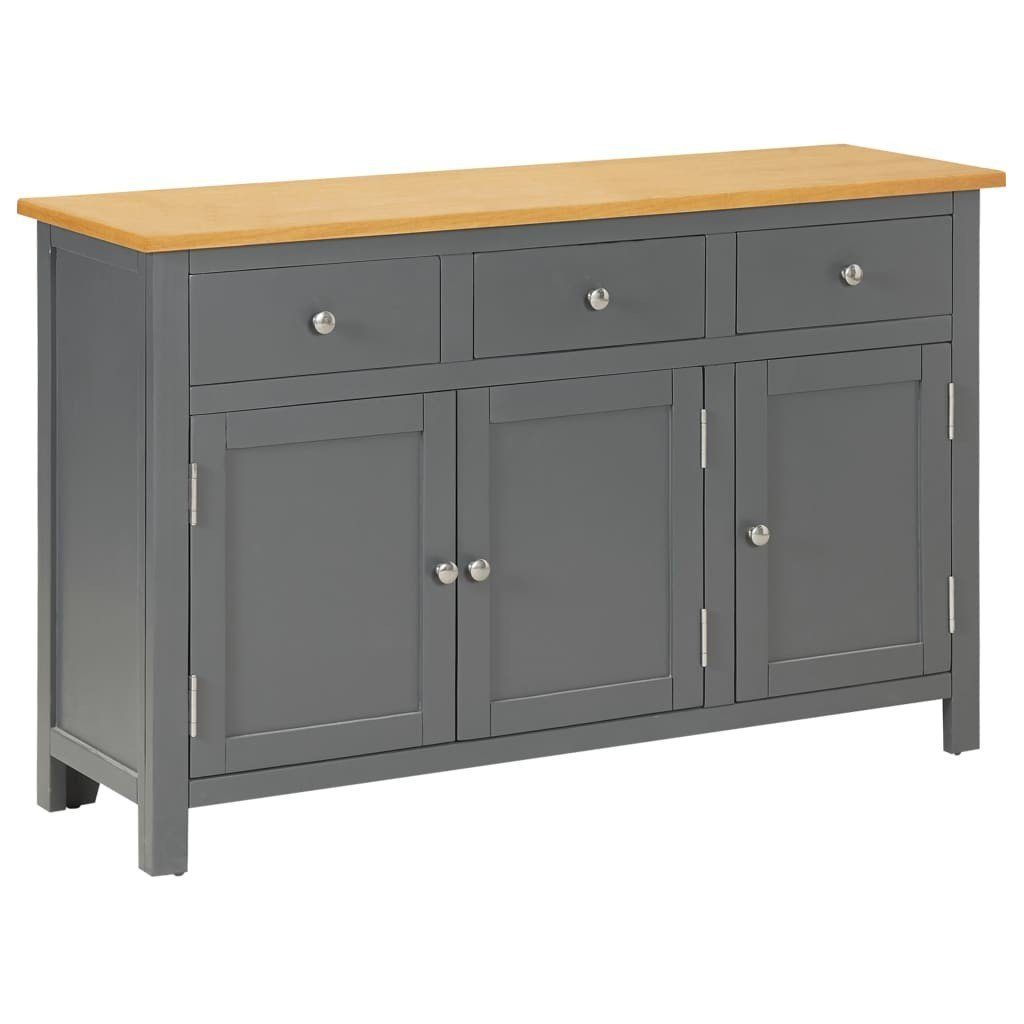 tinkaro Sideboard ERVING Massivholz Eiche Anrichte Dunkelgrau