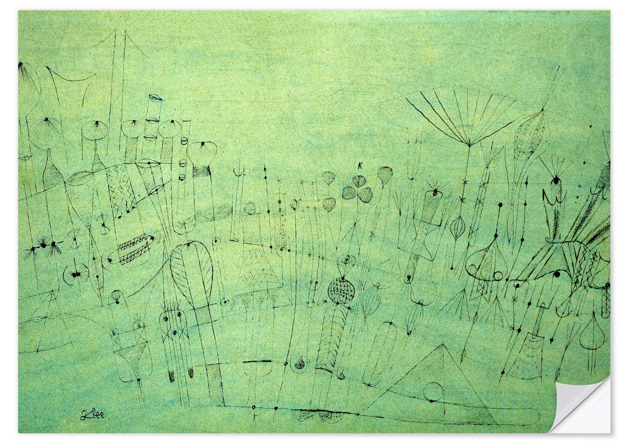 Posterlounge Wandfolie Paul Klee Prähistorische Vegetation 1920 Malerei