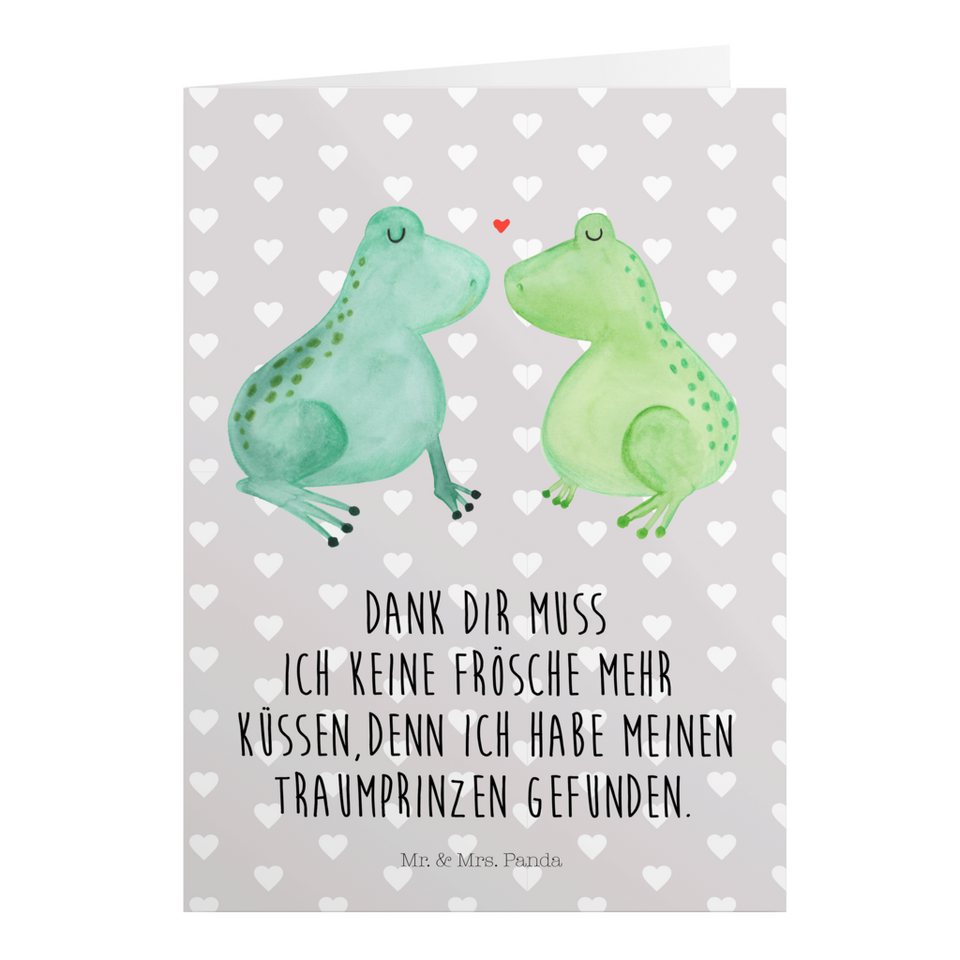 Mr And Mrs Panda Grußkarte Frosch Liebe Grau Pastell