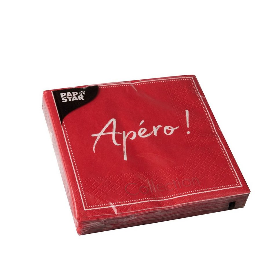 Papstar Papierserviette 3 Lagig 14 Falz 25cm X 25cm Rot Apero 20 St
