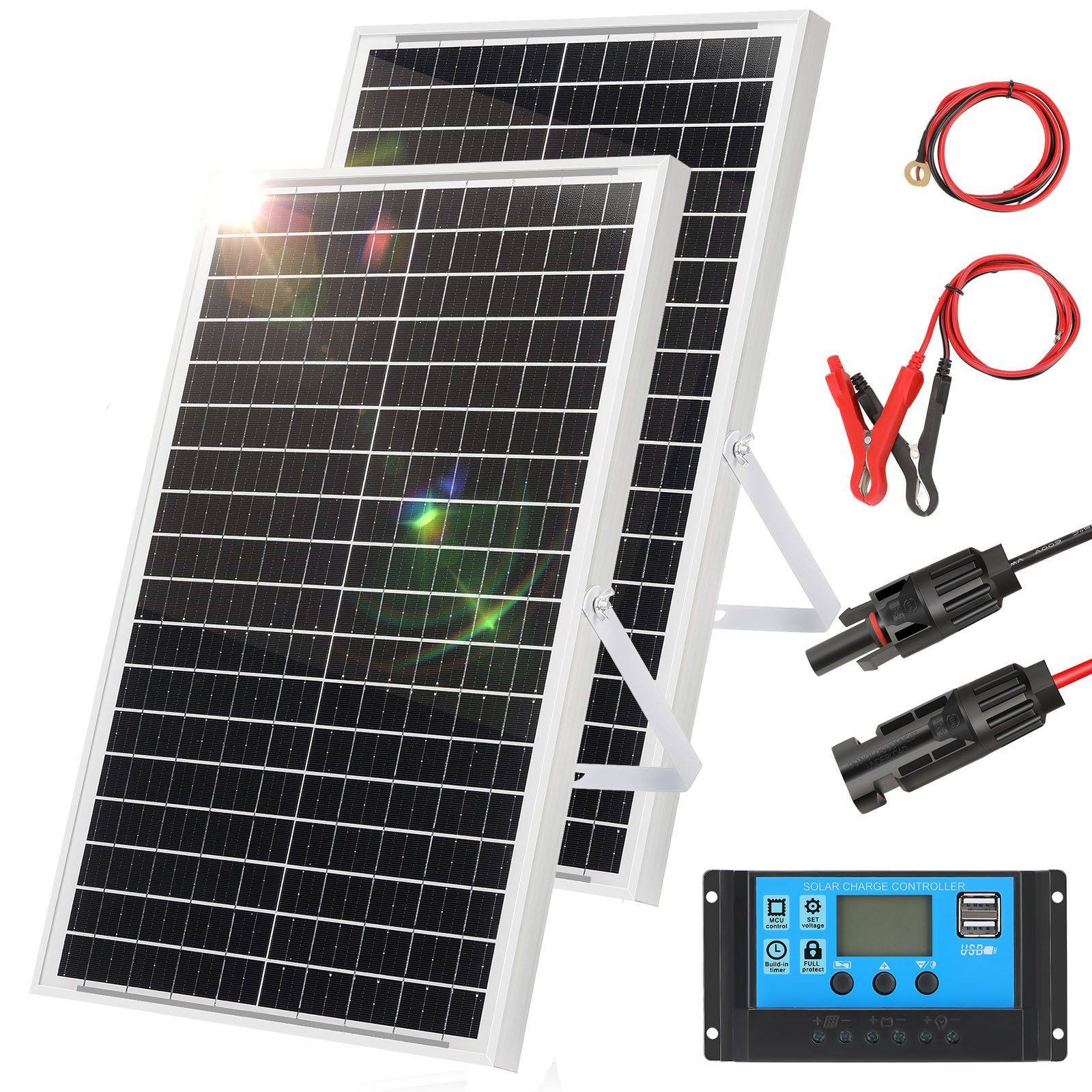 Letgospt Solaranlage 60w Monokristallin Solarmodul Photovoltaik