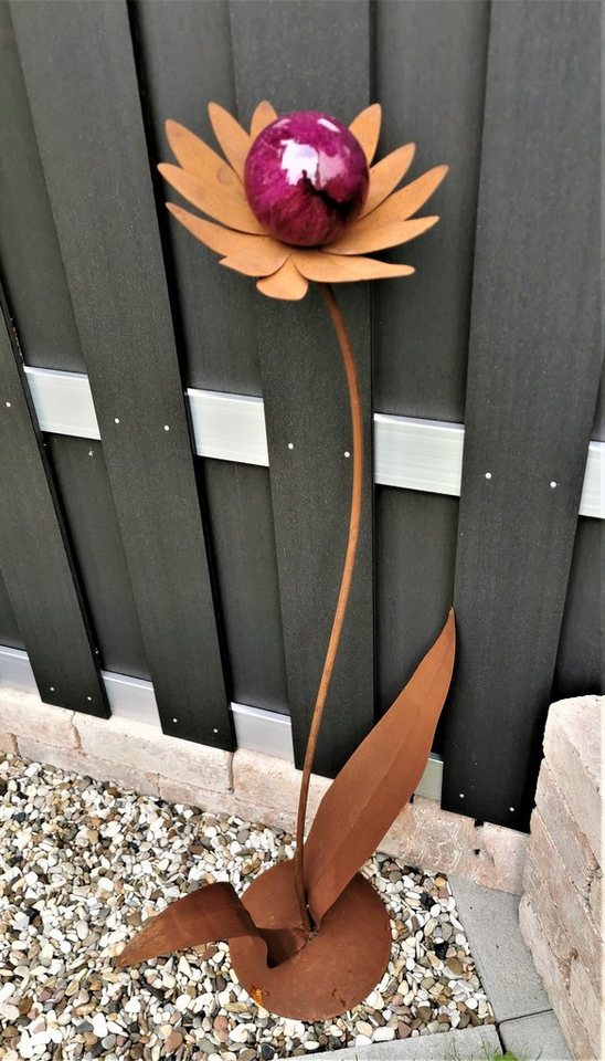 Jürgen Bocker Gartenambiente Gartenstecker Blume Palermo Corten Kugel