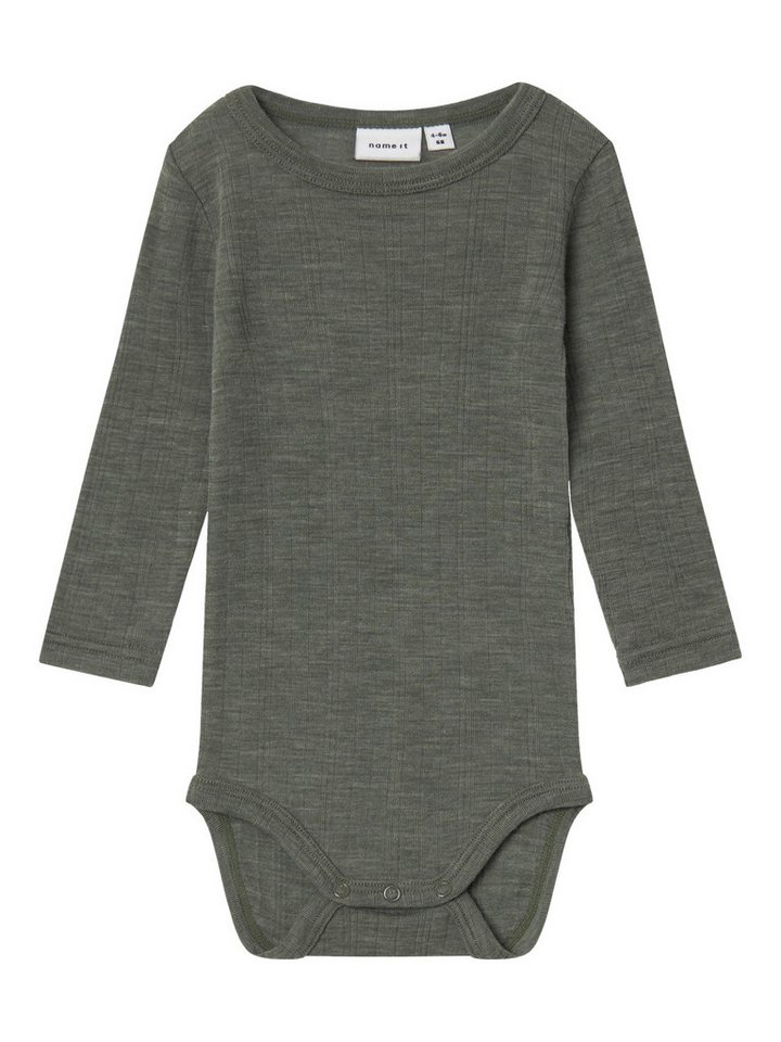 Name It Langarmbody Nbmwang Wool Needle Ls Body Solid Noos Aus Reiner