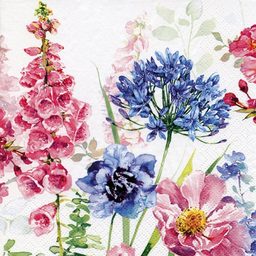 Ti Flair Papierserviette 20 Servietten Foxglove And Agapanthus 33x33cm