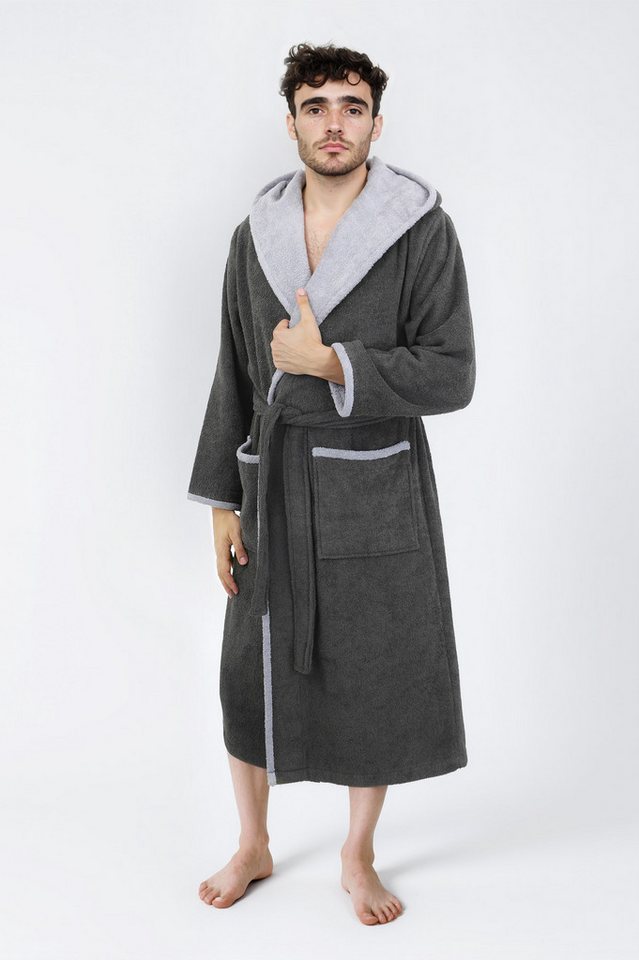 Home Affaire Unisex Bademantel Condes Langform Baumwolle Kapuze