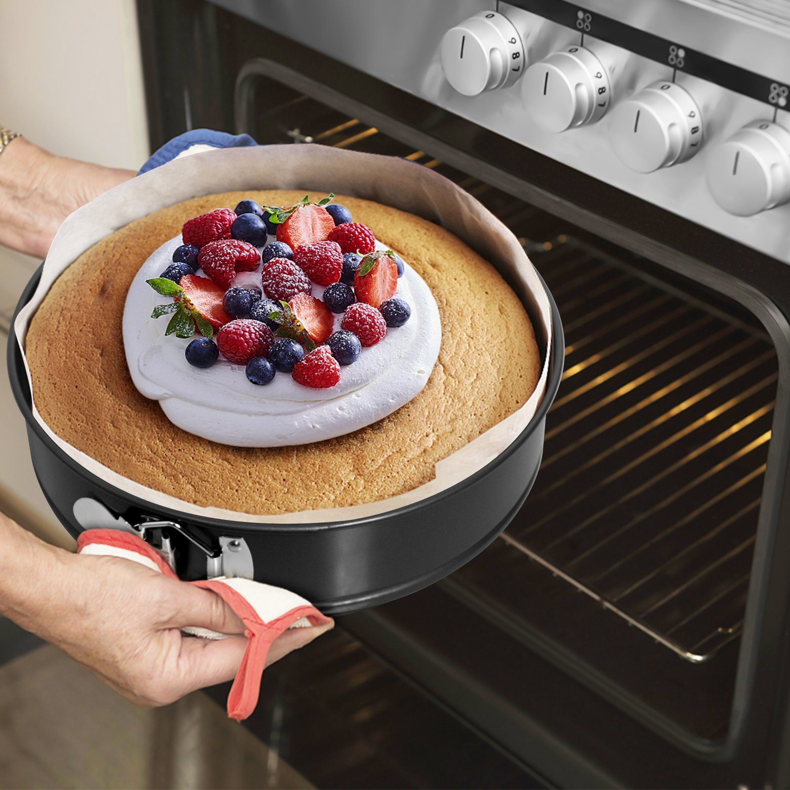 SunJas Backform HG400, Springform Kuchenform Brotbackform rund 28cm ...