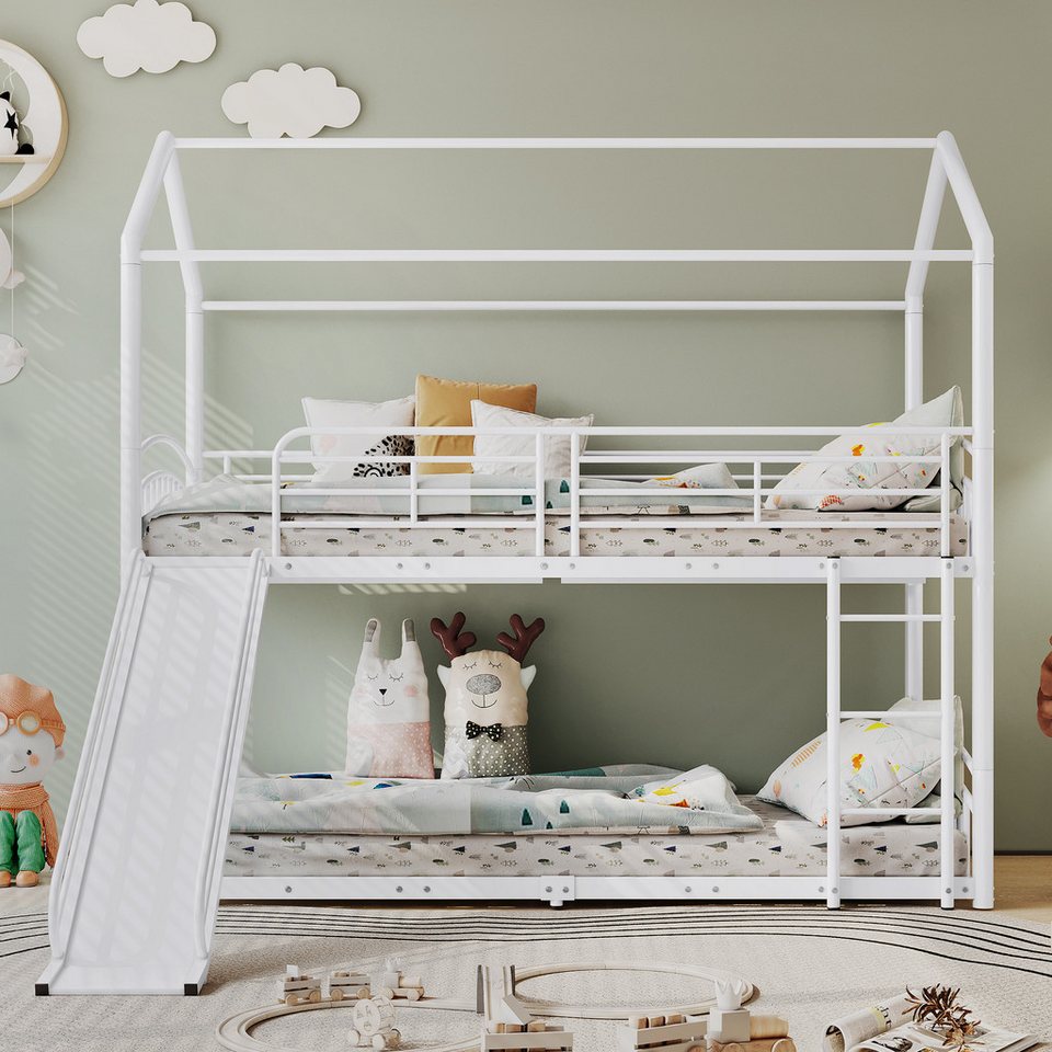 Ideasy Hausbett Metallbettgestell Jugendbett Etagenbett Mit Treppe