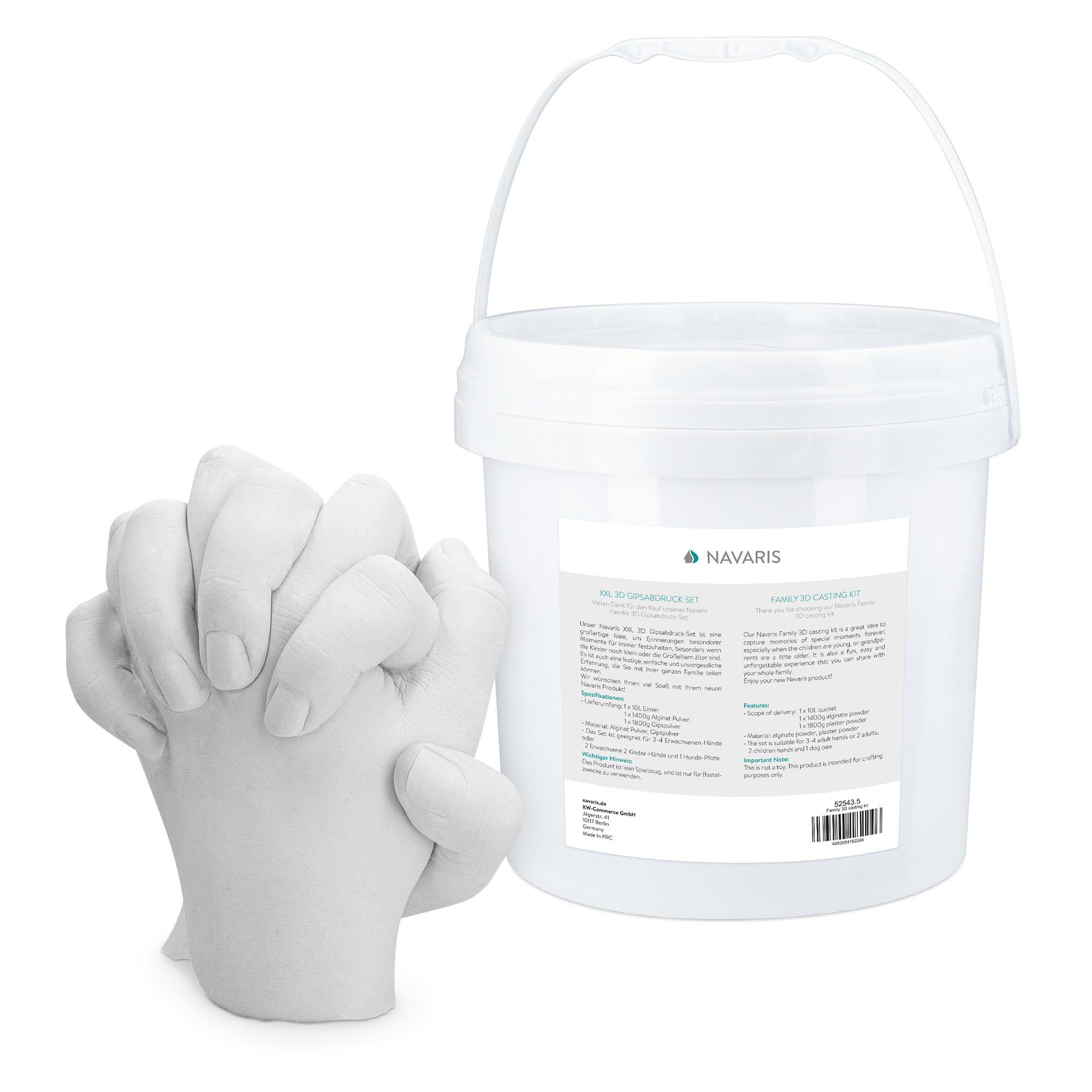 Navaris Gips Und Verbandschutz 3d Abformset Gipsabdruck Familie Hand