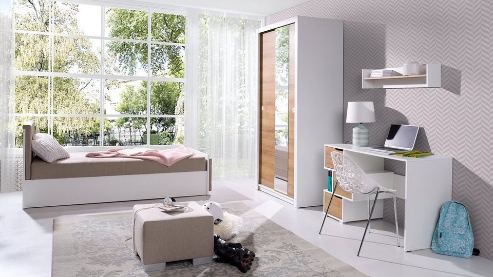 99rooms Jugendzimmer Set Senza Weiß Matt Wotan Eiche Komplettset Set