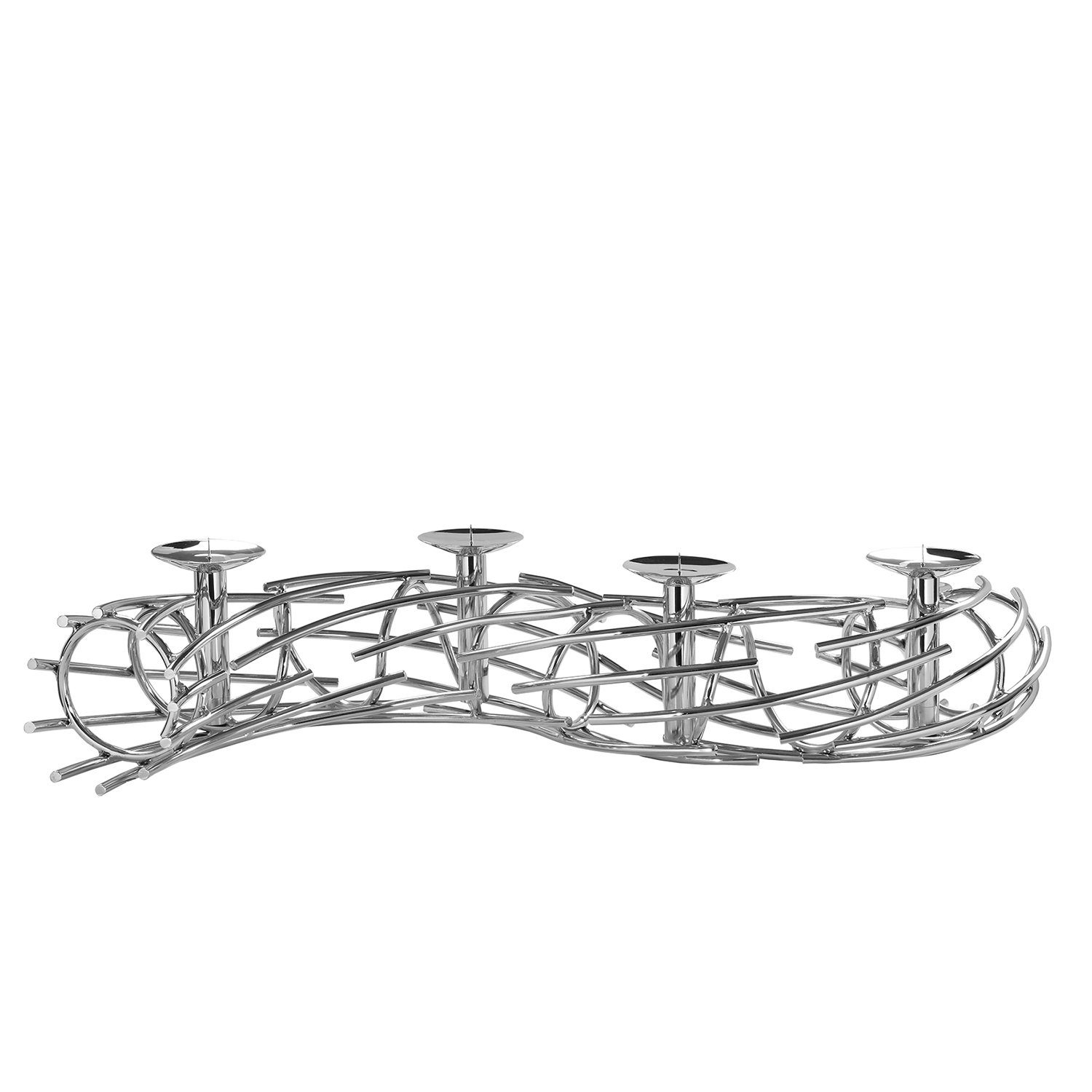 Fink Kerzenleuchter CORONA Kerzenleuchter - H.14cm x B.86cm - silber - Aluminium/Edelstahl (1 St ...