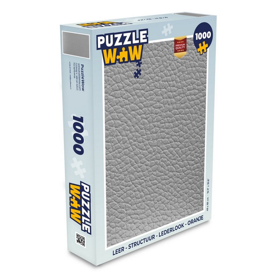 Muchowow Puzzle Leder Strukturiert Lederoptik Grau Puzzleteile