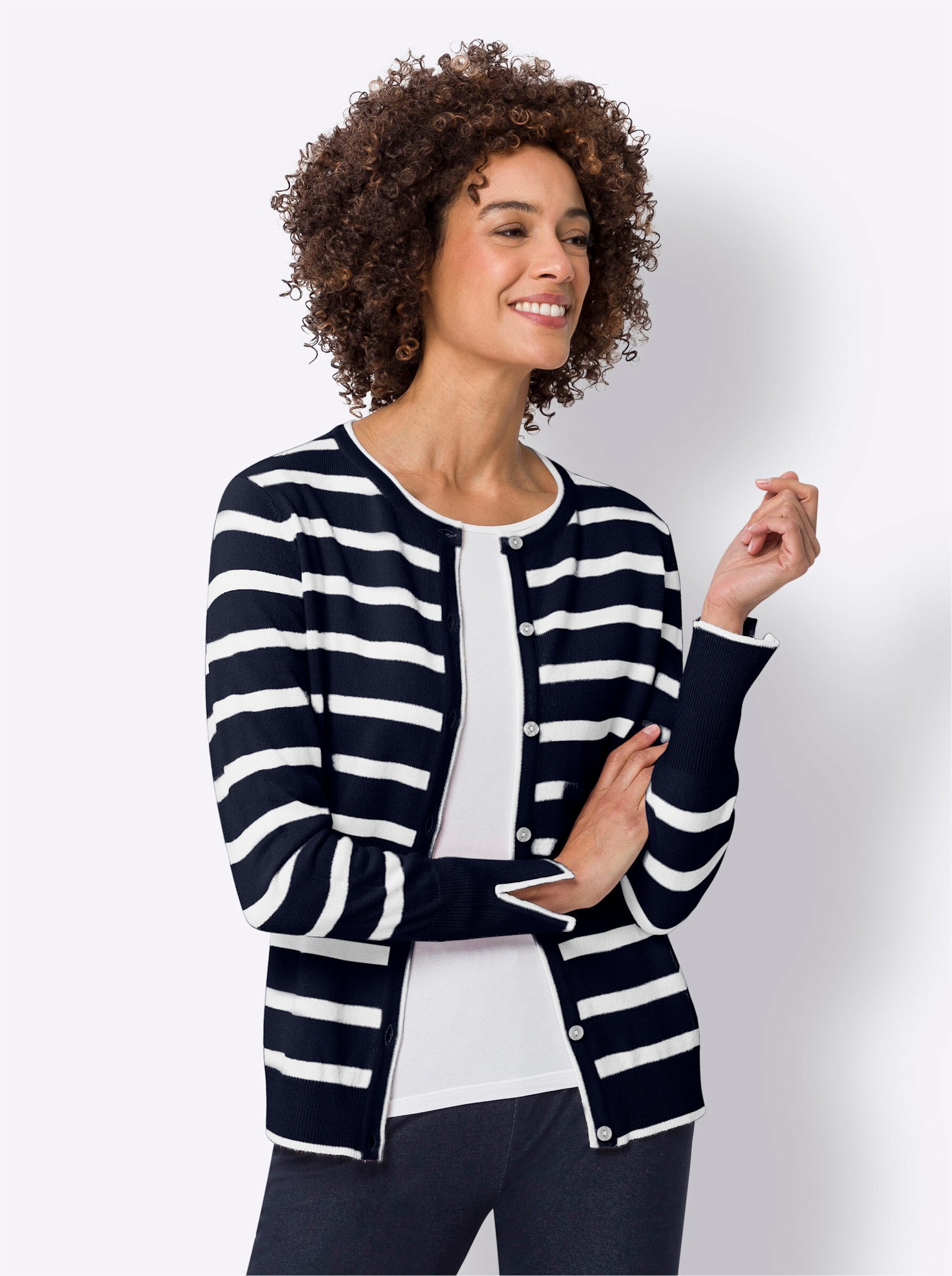 Sieh an! Strickjacke Strickjacke, Freche Schlitze am Ärmel