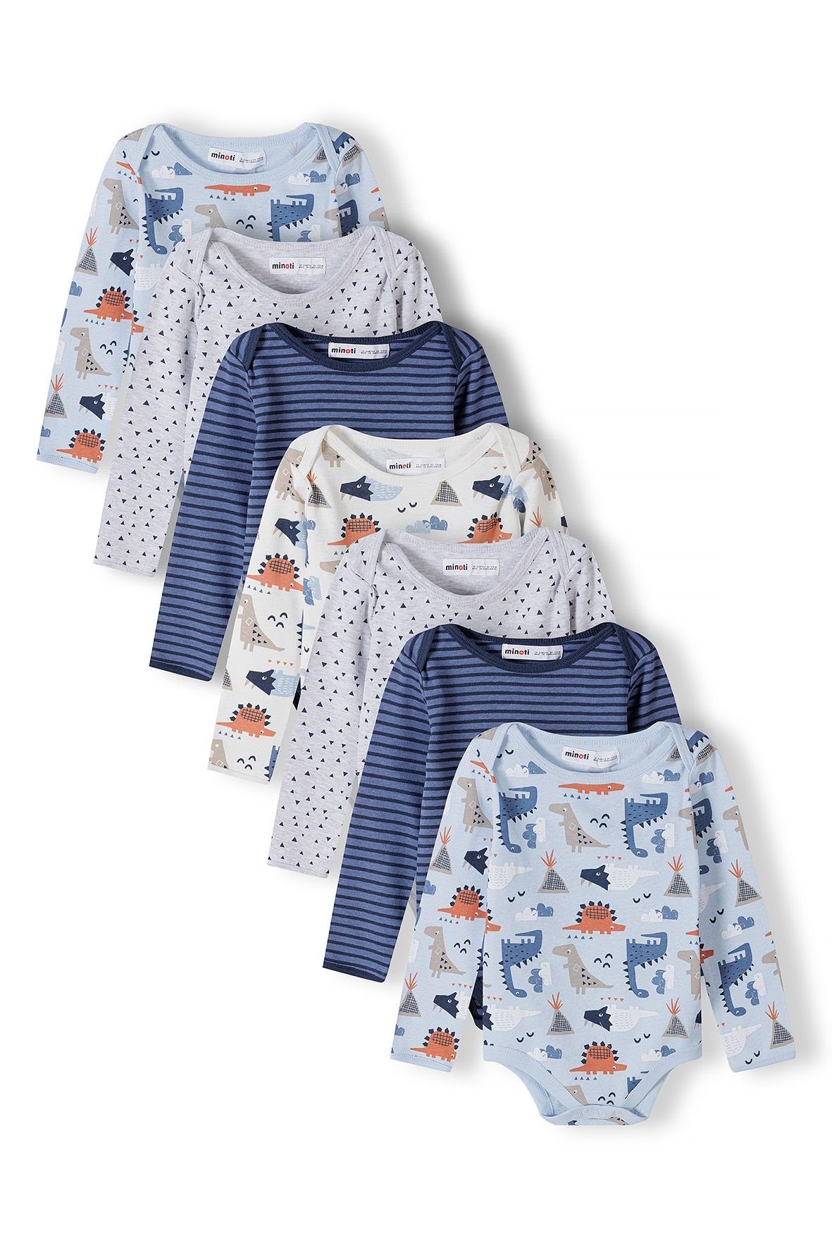 Minoti Langarmbody 7er Pack Langarm Bodys 0 3y Leichtes Anziehen