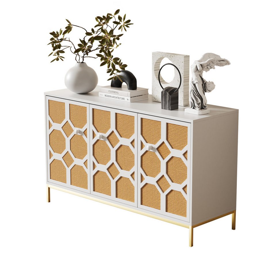 Rutaqian Sideboard Sideboard Dreitüriges Sideboardstrukturierte